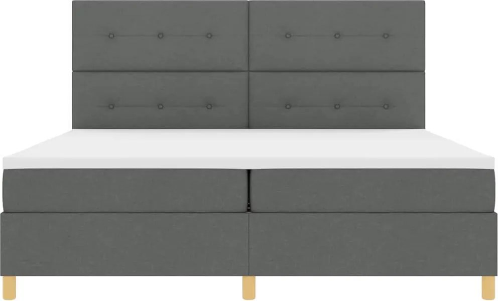 Postel s boxspringem s čelo Tmavě šedá 200 x 200 cm textil 3339645