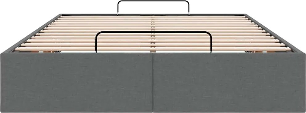 Osmanský rám postele bez matrací tmavě šedá 120x190 cm textil 3310862