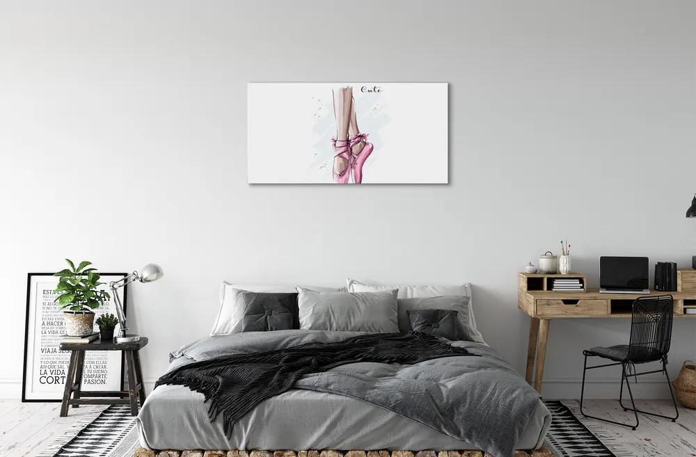 Obrazy na plátně růžové baletní boty 140x70 cm