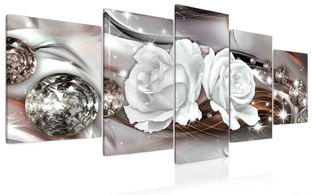 Malvis ® Obraz Abstraktní růže Velikost: pětidílné schody - 100x50 cm
