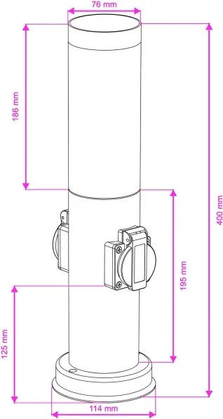 Brilagi -Venkovní lampa se 2 zásuv. SCHUKO NOVA 1xE27/15W/230V 40 cm IP44 antrac