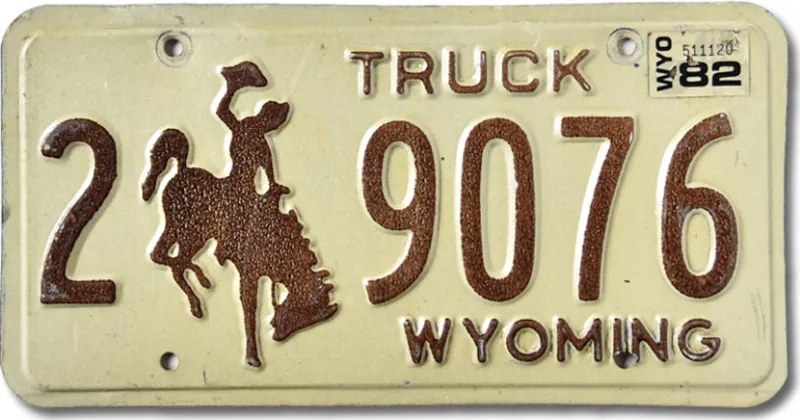 Americká SPZ Wyoming Truck Brown 2-9076