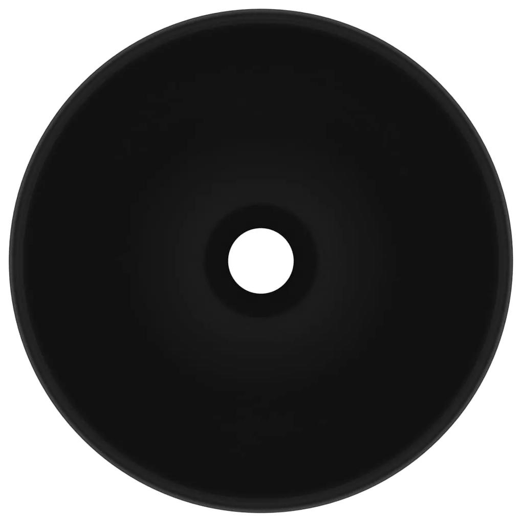 Luxusní umyvadlo kulaté matné černé 32,5 x 14 cm keramické,  146975