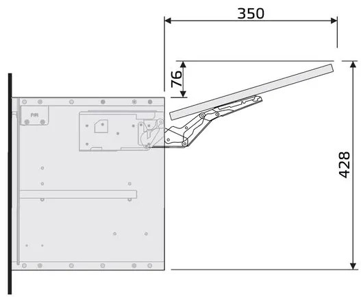 EBS EH90HKPH Skříňka horní výklopná, 90 cm, dub halifax 1 set