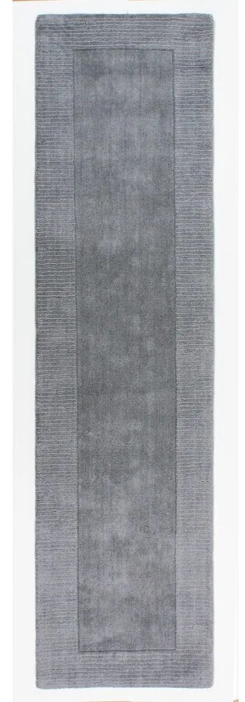 Šedý vlněný běhoun Flair Rugs Siena, 60 x 230 cm