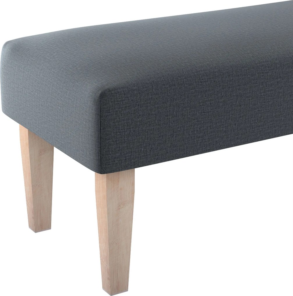 Dlouhá lavička 100x40cm barva šedá látka sametová