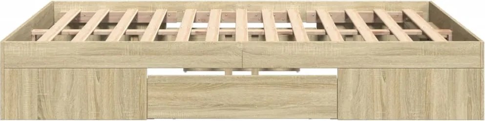 Rám postele bez matrace dub sonoma 140x190 cm kompozitní dřevo 3295501