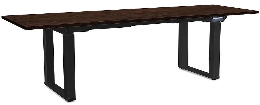 Výškově nastavitelný stůl OfficeTech Strong 240 x 80 cm, černá podnož, wenge