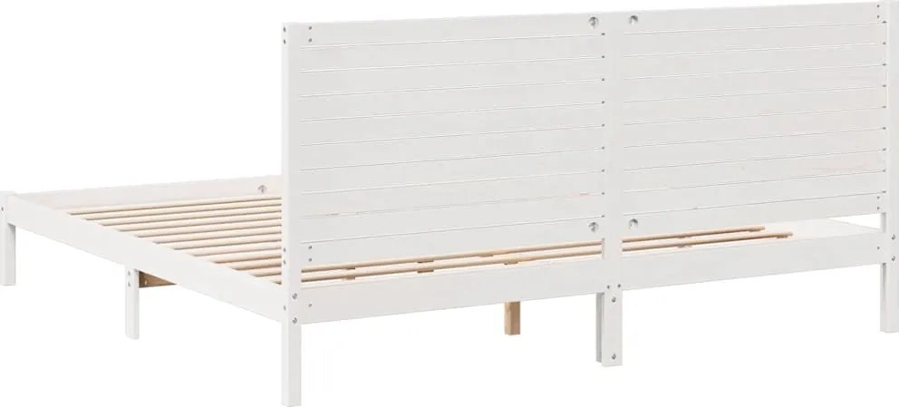 Prodloužený rám postele bez matrace bílý 200 x 220 cm masiv 3309320