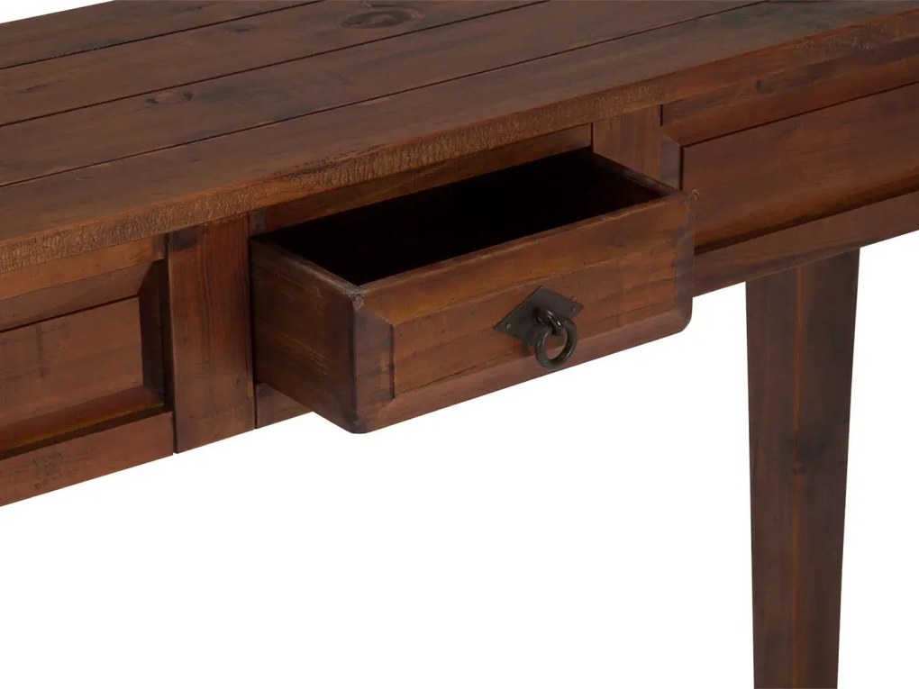 furniture-nabytek.cz - Masivní toaletní stolek Catello z borovicového dřeva, hnědý, lakovaný – 120×35×76 cm