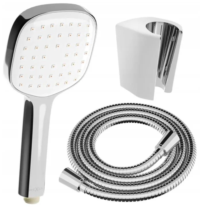 Mexen příslušenství - 1-bodový ruční sprchový set R-33, chrom/bílá, 785336052-02