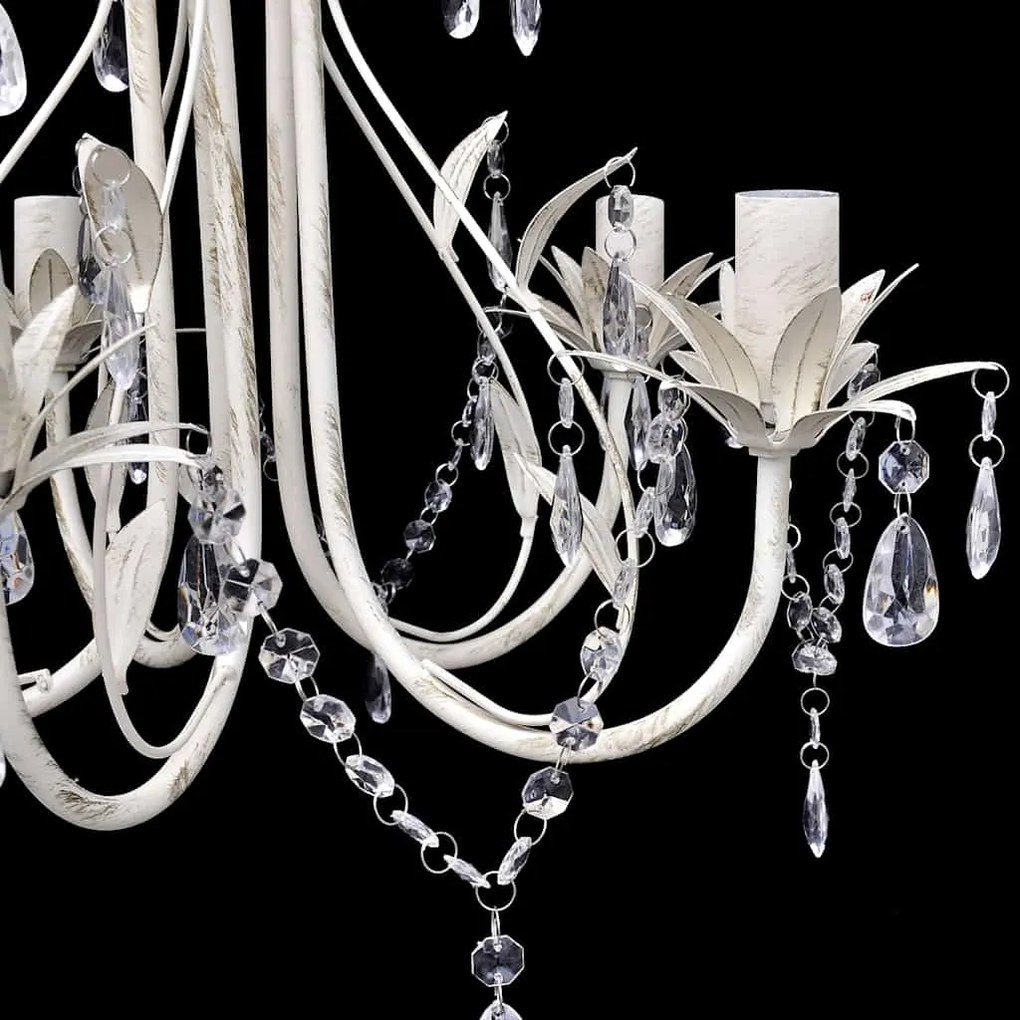 Elegantní, křišťálový lustr bílý na pět žárovek 240687