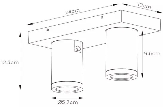 Lucide 09930/10/31 - LED Stmívatelné bodové svítidlo TAYLOR 2xGU10/5W/230V IP44
