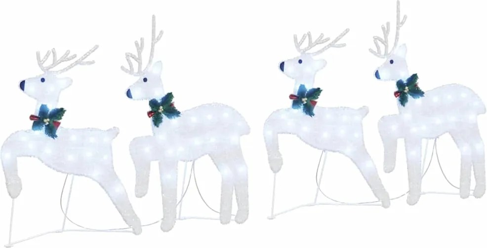 LED Sobové 4 ks Stříbrná 45 x 19 x 65 cm textil 3385894
