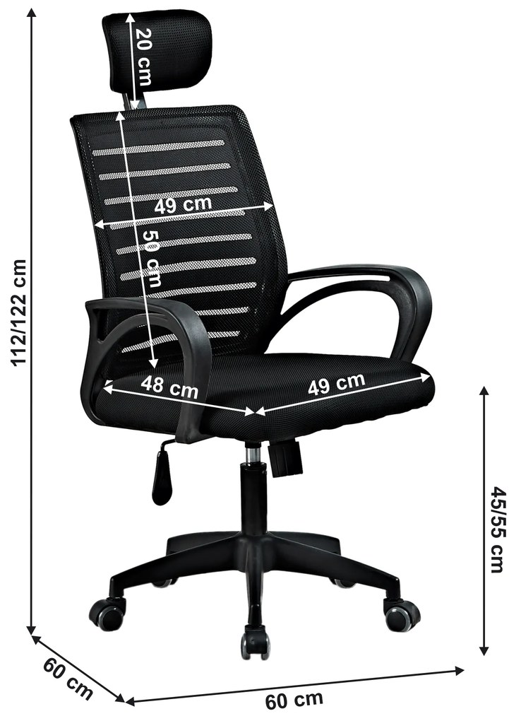 Ergonomická kancelářská židle BROTHER - černá síťovina