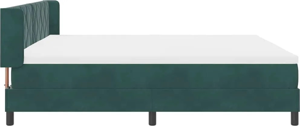 Postel s boxspringem s čelo Tmavě zelená 200 x 200 cm samet 3341543