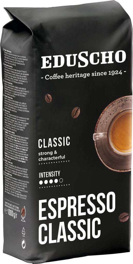 Eduscho Espresso Classic 1 kg zrnkové kávy - Intenzita: 4/5