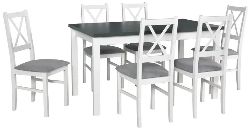 Drewmix Jídelní stůl ALBA 1 + doprava zdarma deska stolu wotan, nohy stolu bílá
