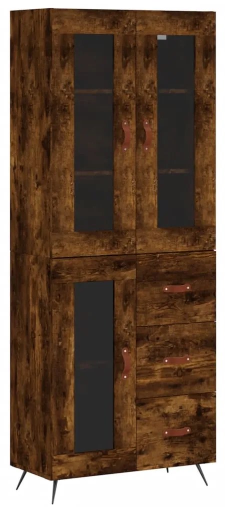 Skříň highboard kouřový dub 69,5 x 34 x 180 cm kompozitní dřevo - Default Title