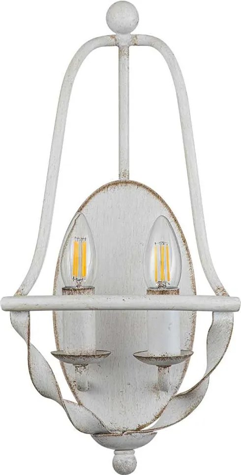 Elstead BRADBURY nástěnná Farmhouse lampa 2xE14 antická bílá