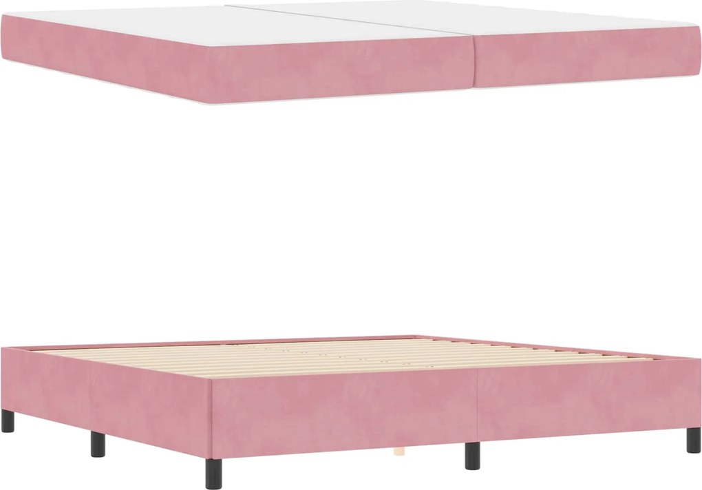 Rám postele Růžová 200 x 200 cm textil 3399089
