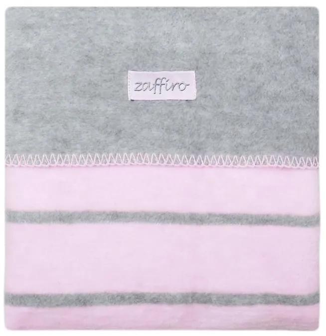 Dětská bavlněná deka Womar 75x100 šedo-růžová Růžová