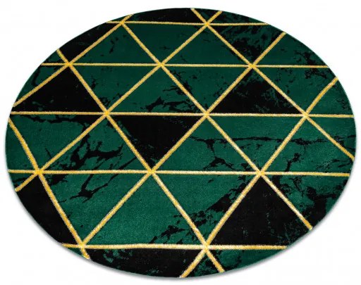 Dywany Łuszczów, Kusový koberec Emerald 1020 green and gold kruh, 120x120 (průměr) kruh, zelená, ložnice