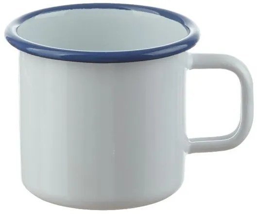 Bílý smaltovaný hrnek White blue - Ø7*7cm - 200ml