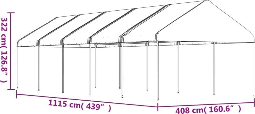 vidaXL Altán se střechou bílý 11,15 x 4,08 x 3,22 m polyethylen [3155513]