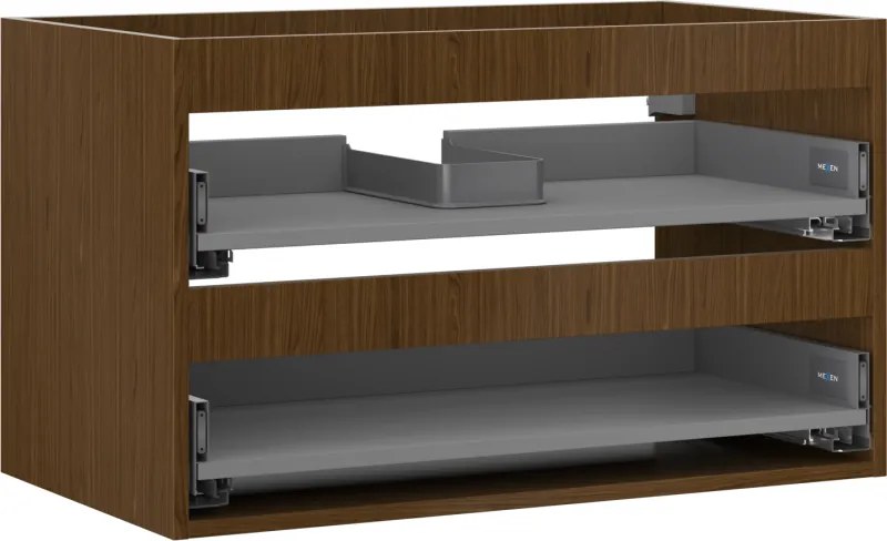Mexen Box-A, závěsná skříňka 80 cm, 2 zásuvky, ořech, 91AX0-0800-470-2-86