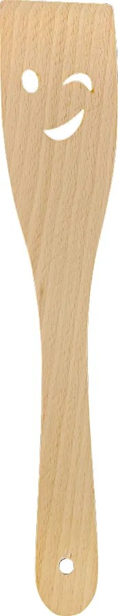 AMADEA Dřevěná obracečka s úsměvem, masivní dřevo, délka 28 cm