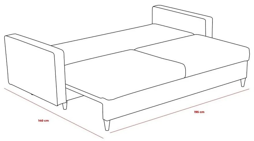 Světle hnědá rozkládací pohovka 210 cm Eva – Balcab Home