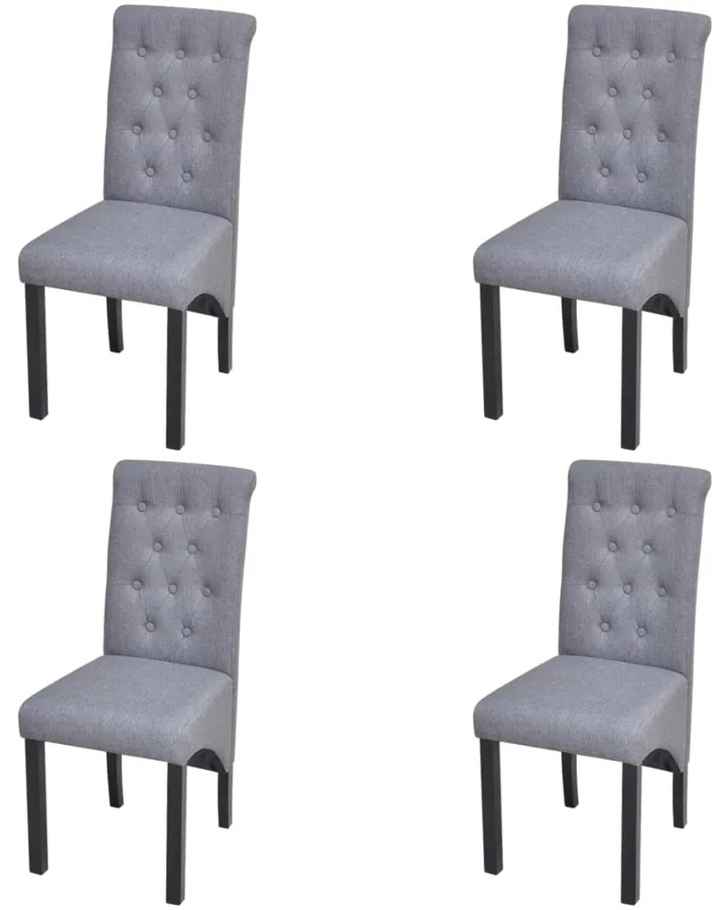 Jídelní židle 4 ks světle šedé textil 272245