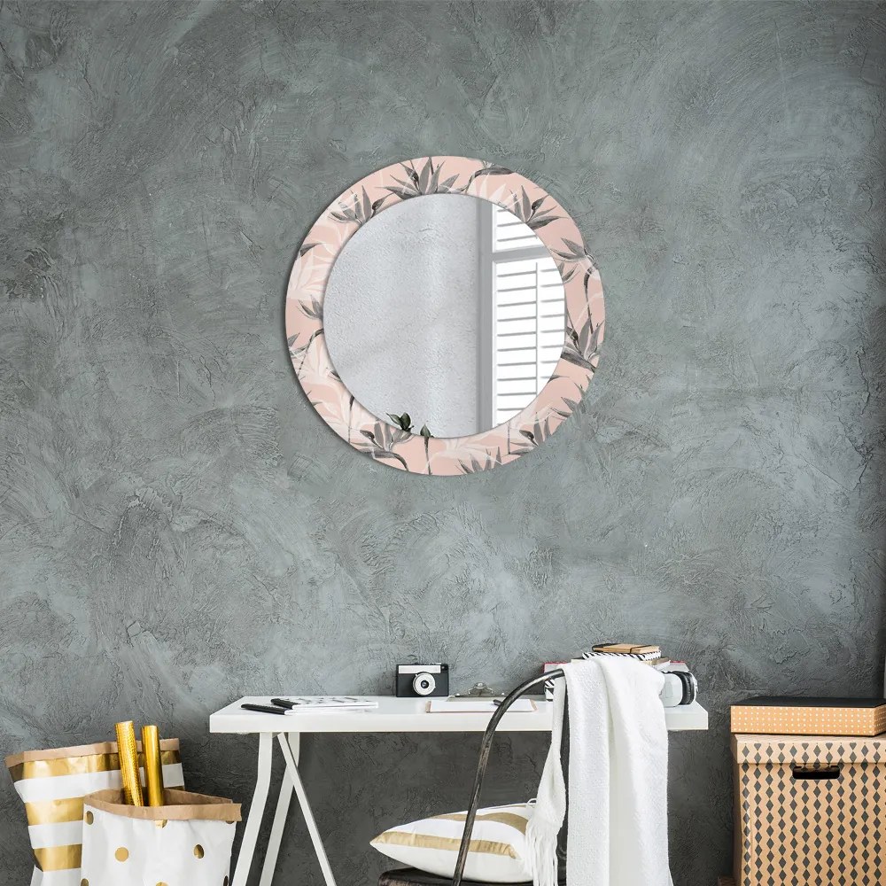 Kulaté dekorativní zrcadlo Ptačí ráj fi 60 cm