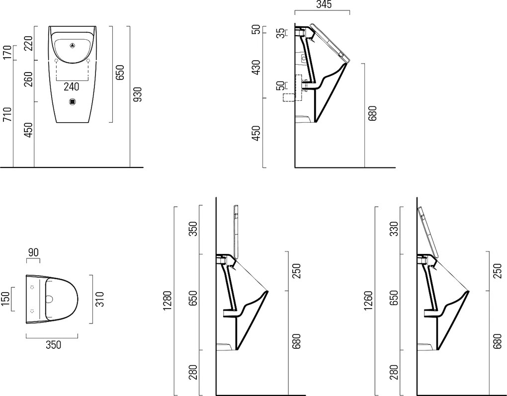 GSI, SAND víko k pisoáru, bílá, MSORS11