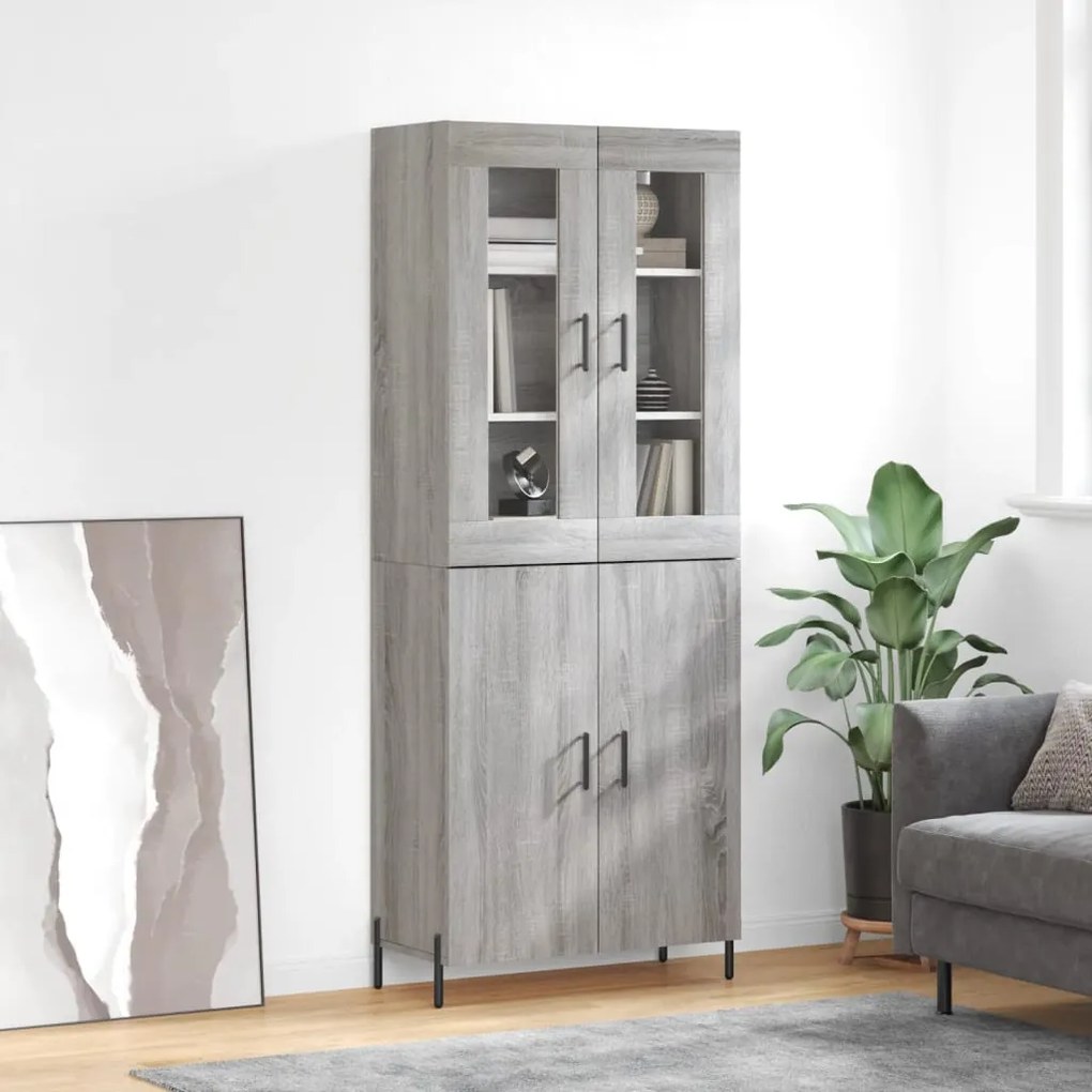 Skříň highboard šedá sonoma 69,5 x 34 x 180 cm kompozitní dřevo 3198223