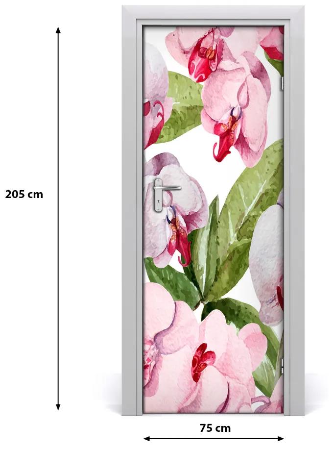 Samolepící fototapeta na dveře Orchidej 75x205 cm