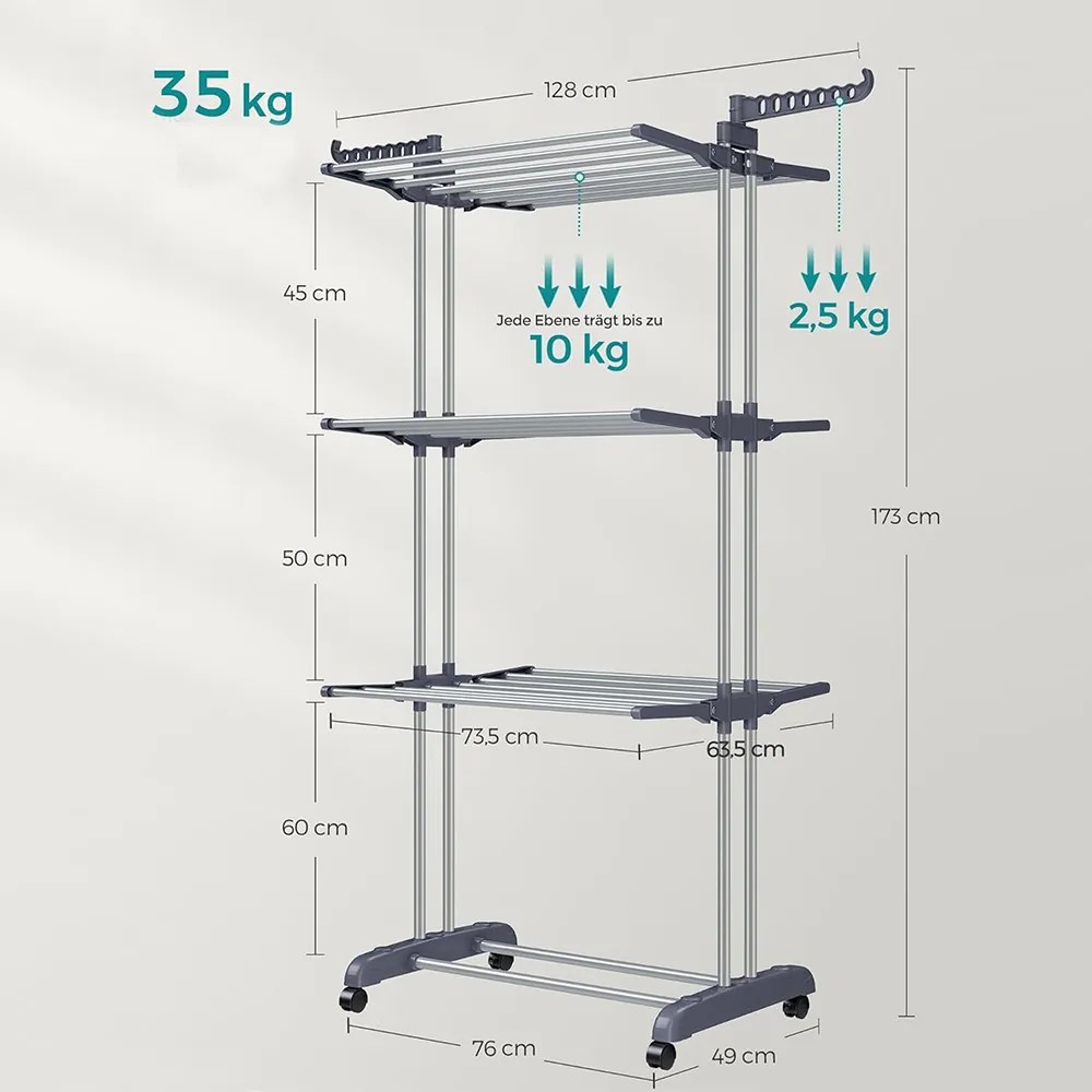 Vícepatrový sušák na prádlo