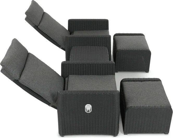 Zahradní set DONA - polyratan, šedá Barva: šedá