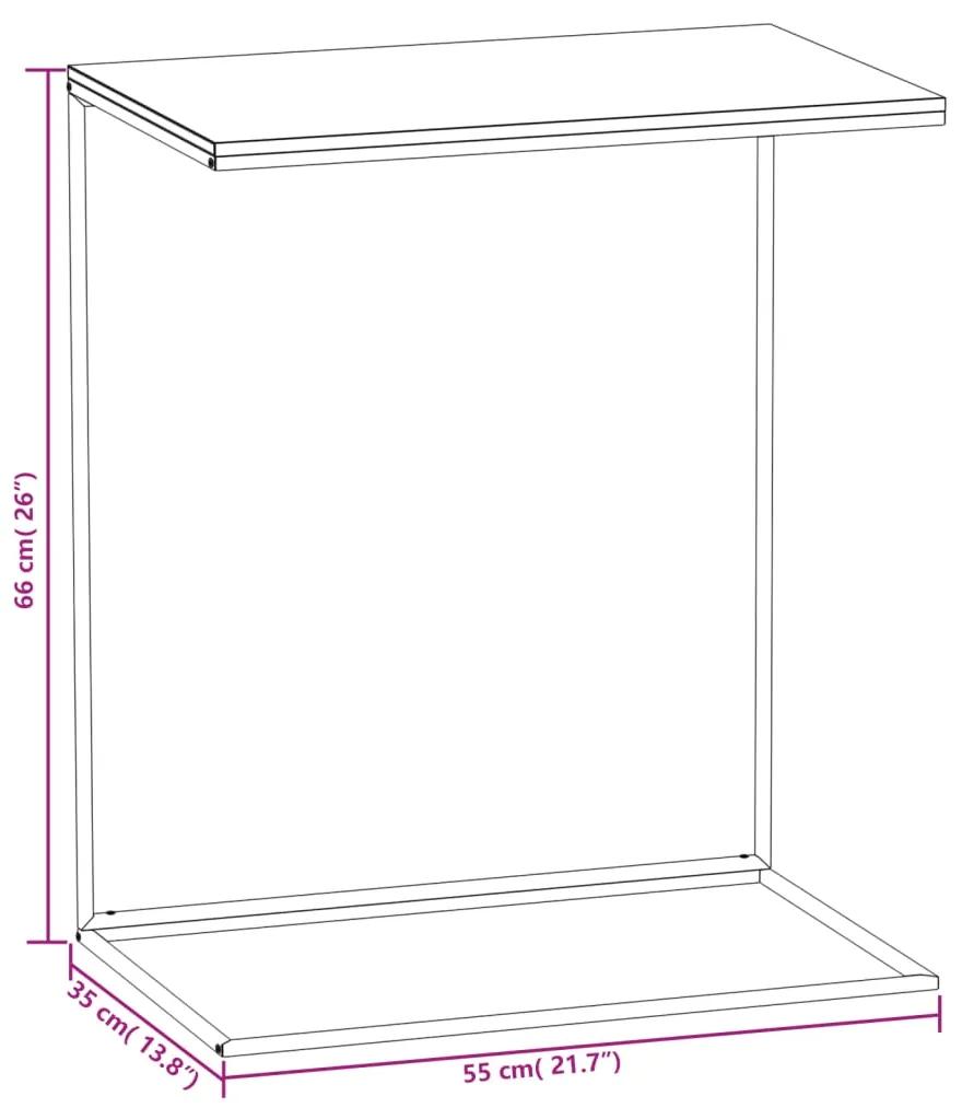 Odkládací stolek bílý 55 x 35 x 66 cm kompozitní dřevo - Default Title
