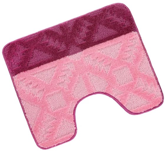 Bellatex koupelnová předložka BANY 60x50 cm s výkrojem Geometrie růžová
