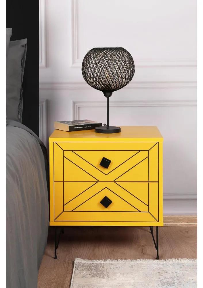 Asir Noční stolek LUNA 55x50 cm žlutá AS1270