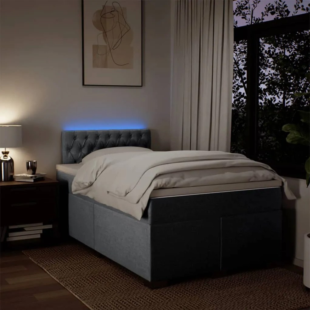 Box spring postel s matrací světle šedá 120x190 cm textil 3288134