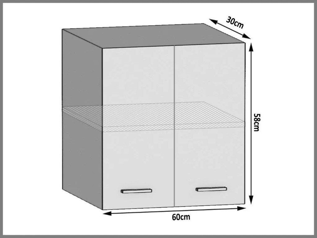 Kuchyňská skříňka Belini horní 60 cm bílý mat  TOR SG2-60/3/WT/WT/0/B1