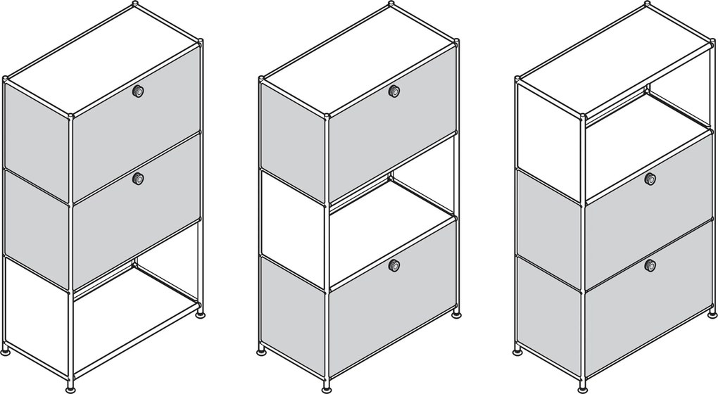 Tchibo - Kovová komoda »Cn3« se 2 přemístitelnými výklopnými dvířky, hořcová modrá