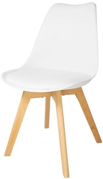 Szchara Blanc skandinávská židle bílá - ekokůže