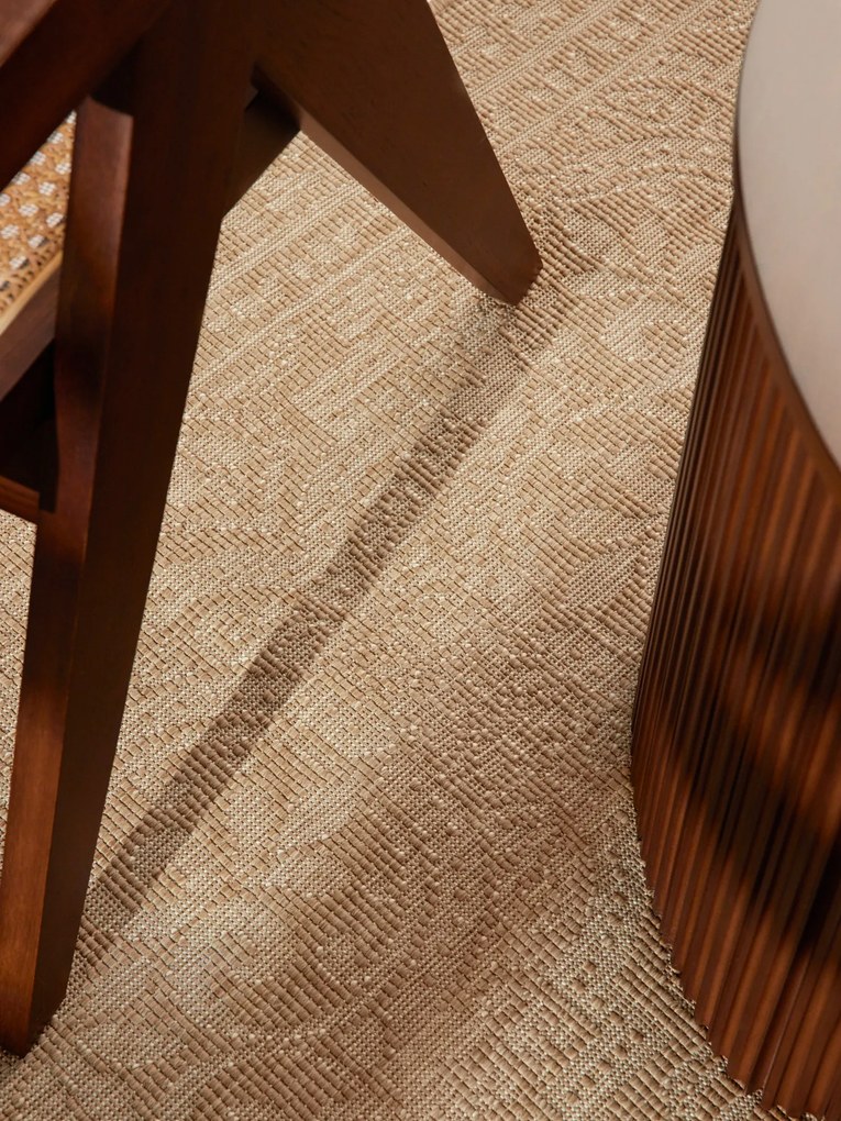NORTHRUGS, Kusový koberec Duet Rosel 106252 Beige/White - na ven i na doma, 200x290, béžová, chodba / předsíň