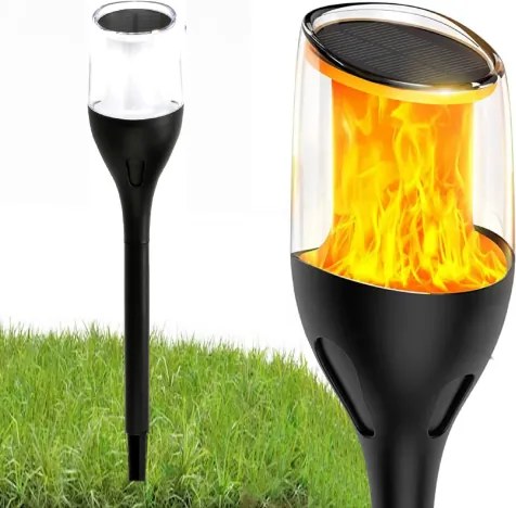 BERGE LED venkovní solární lampa pochodeň - 65cm