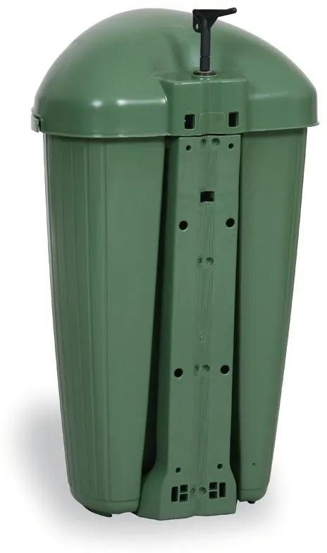 Venkovní odpadkový koš na sloupek DINOVA, 50 l, světle zelený
