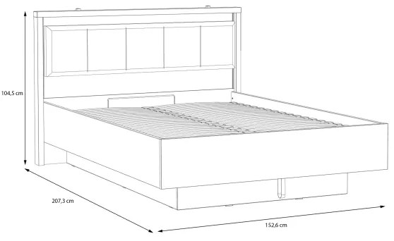 Dvojlůžková postel s úložným prostorem OREN 140x200 cm hnědá/černá